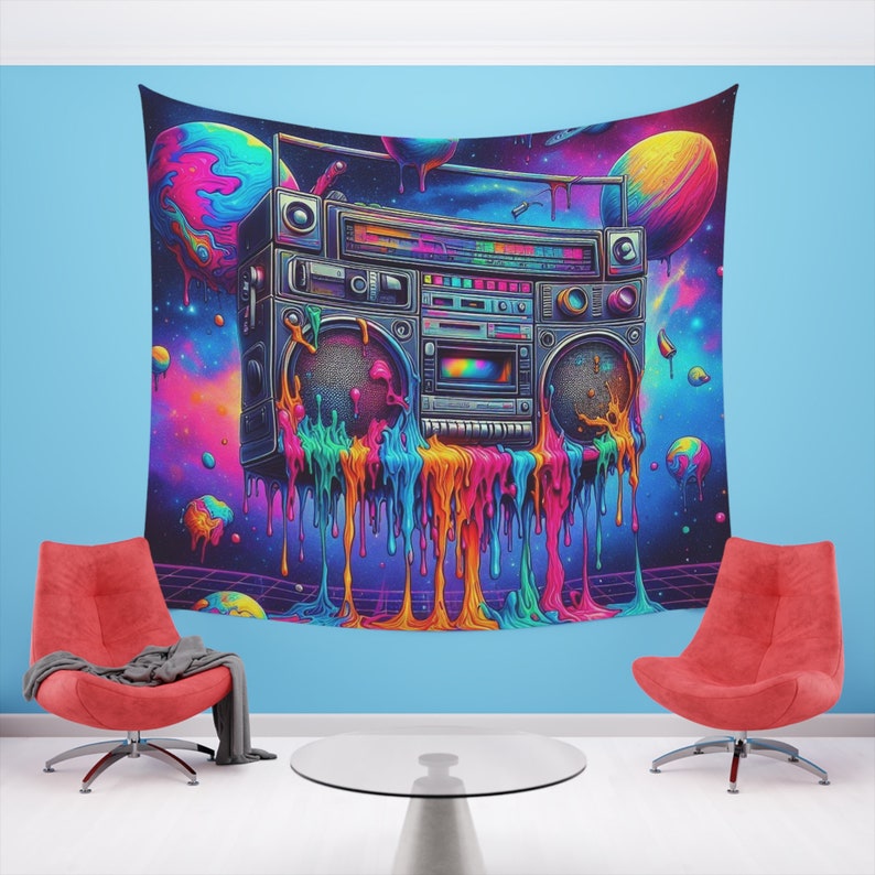 Tapestry Dripping Boombox Geometric, Abstract, Sacred Geometry, Trippy ...