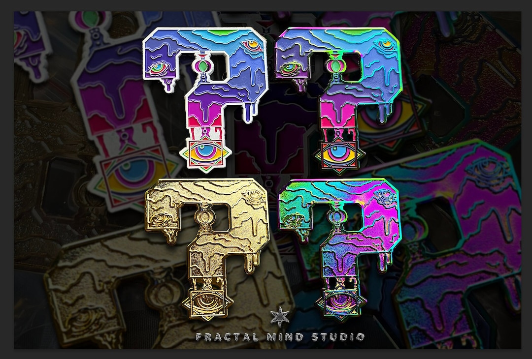 LE/25 Enamel Metal Pins - Tipper Inspired [ ? ] Melting Question Marks ...