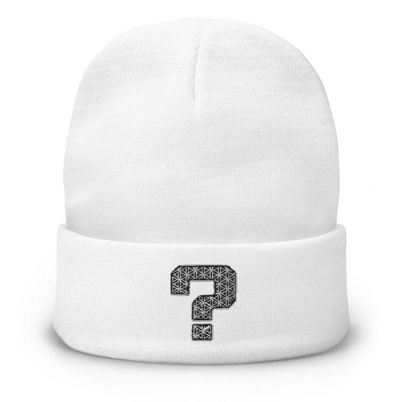 Tipper Inspired Question Mark - Embroidered Knit Beanie - Etsy