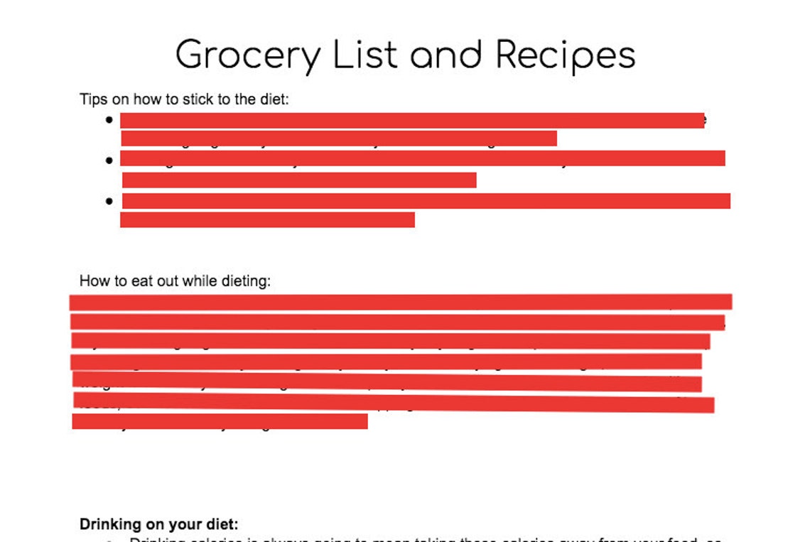 Bodybuilding Prep Grocery List and Recipes PDF Book - Etsy UK