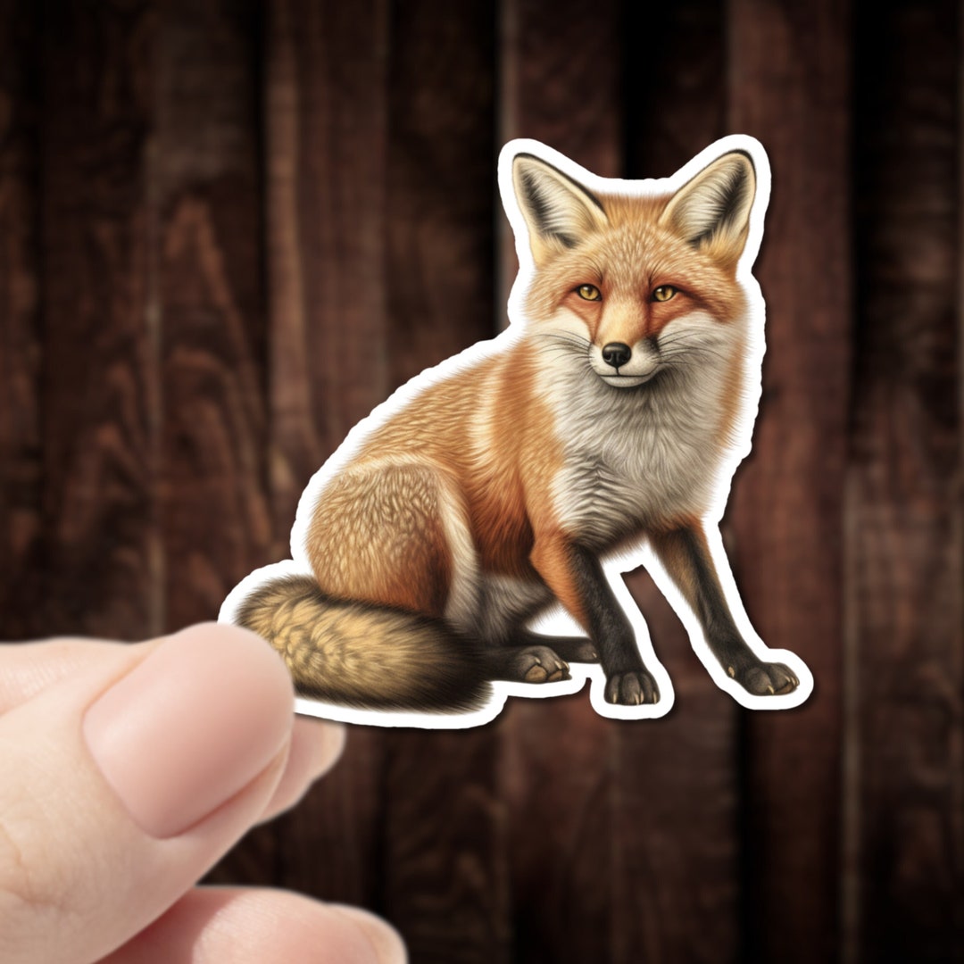 Red Fox Waterproof Sticker, Gift for Fox Lover, Girl Who Loves Foxes ...