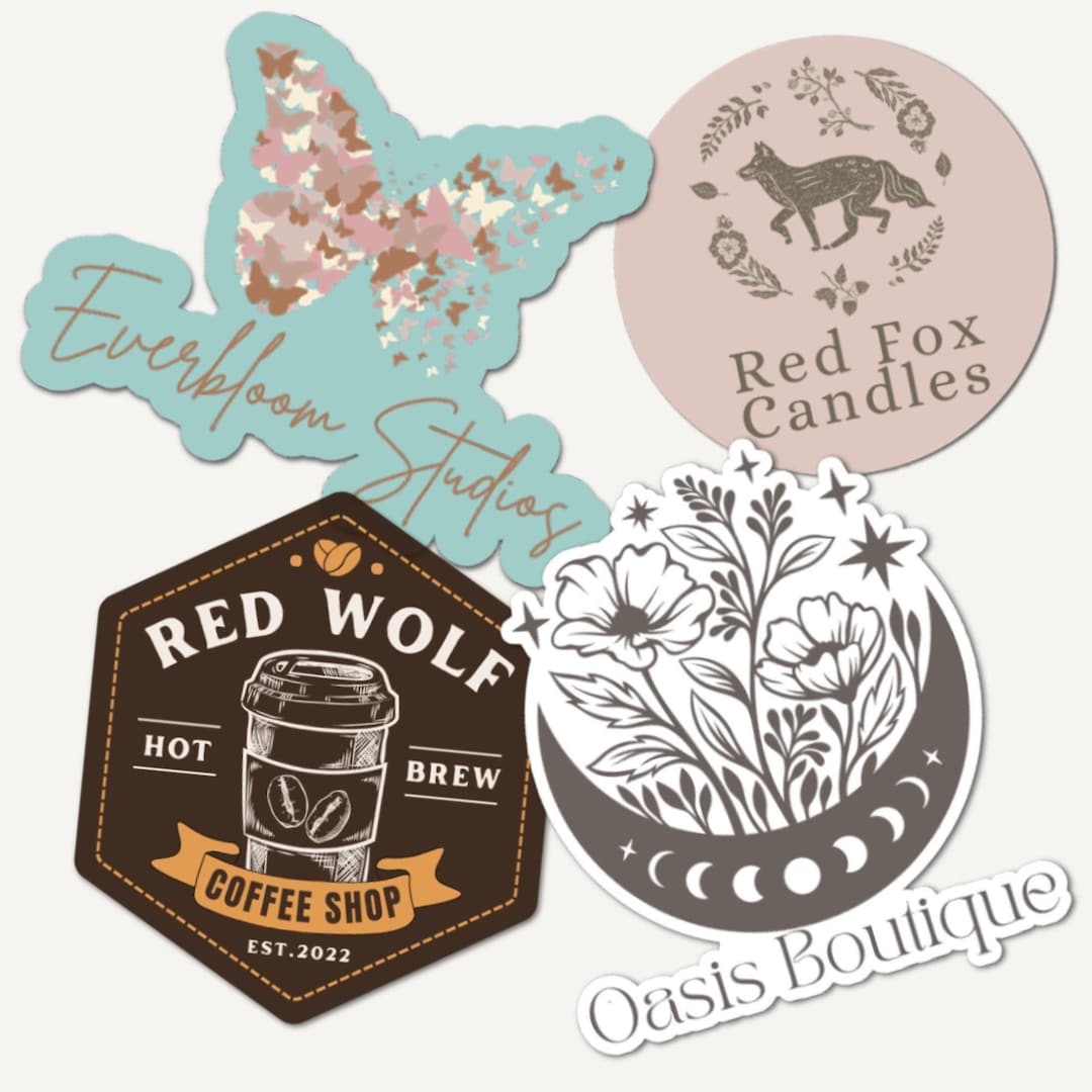 Custom Logo Stickers: Waterproof Vinyl Decals for Business Branding - Etsy