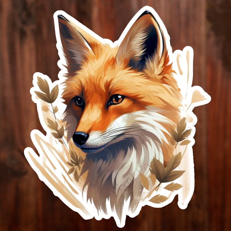 Red Fox Waterproof Sticker, Gift for Fox Lover, Girl Who Loves Foxes ...