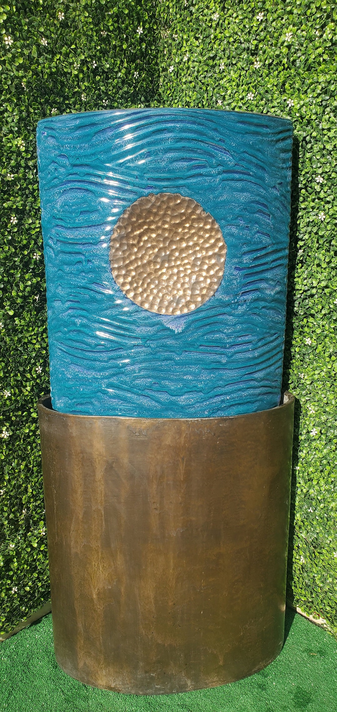 Apollonian Water Feature Fountain - Blue & Bronze - Etsy