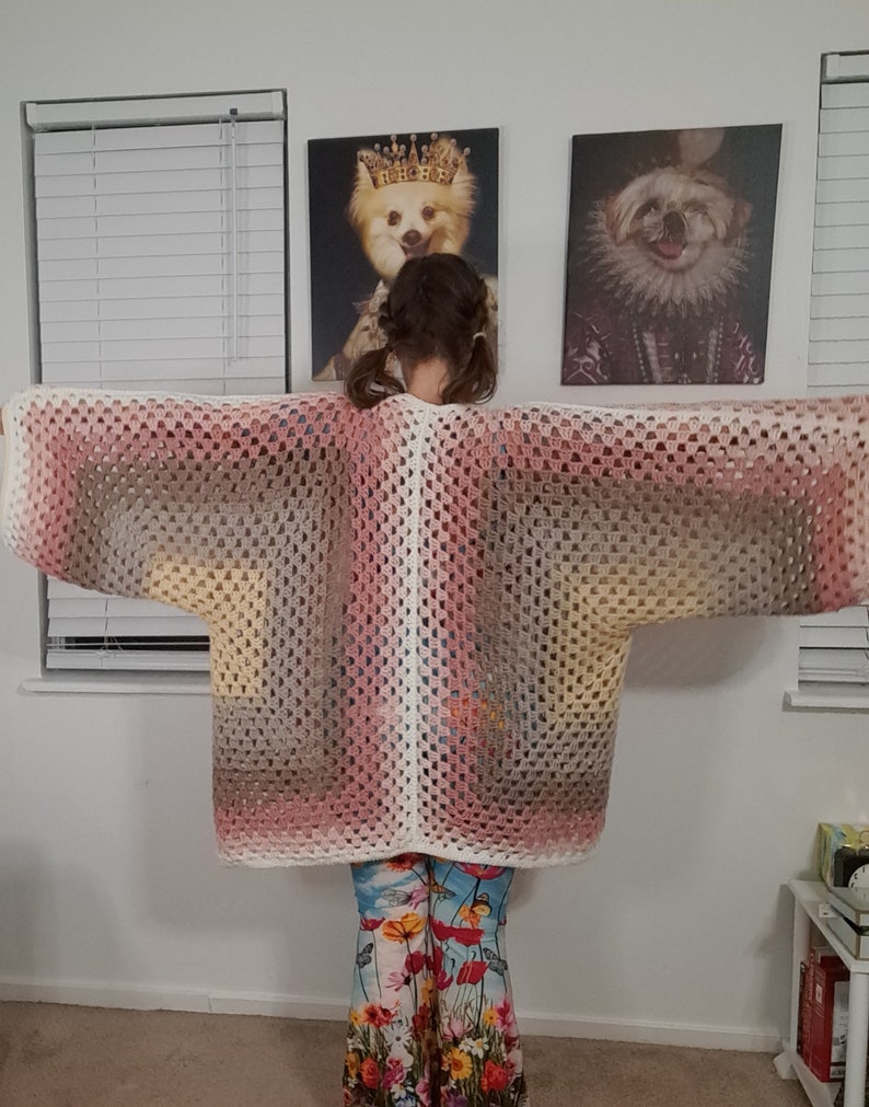 Giant Granny Square Cardigan meowth - Etsy