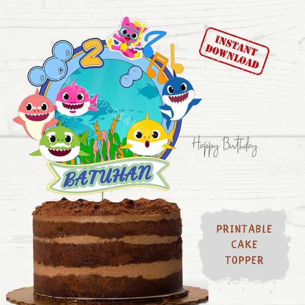 Baby Shark Cake Topper Printable - Etsy