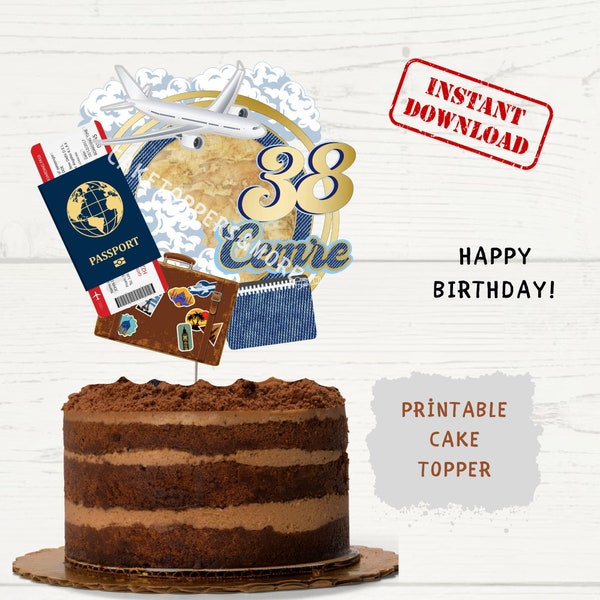 Travel Cake Topper - Etsy