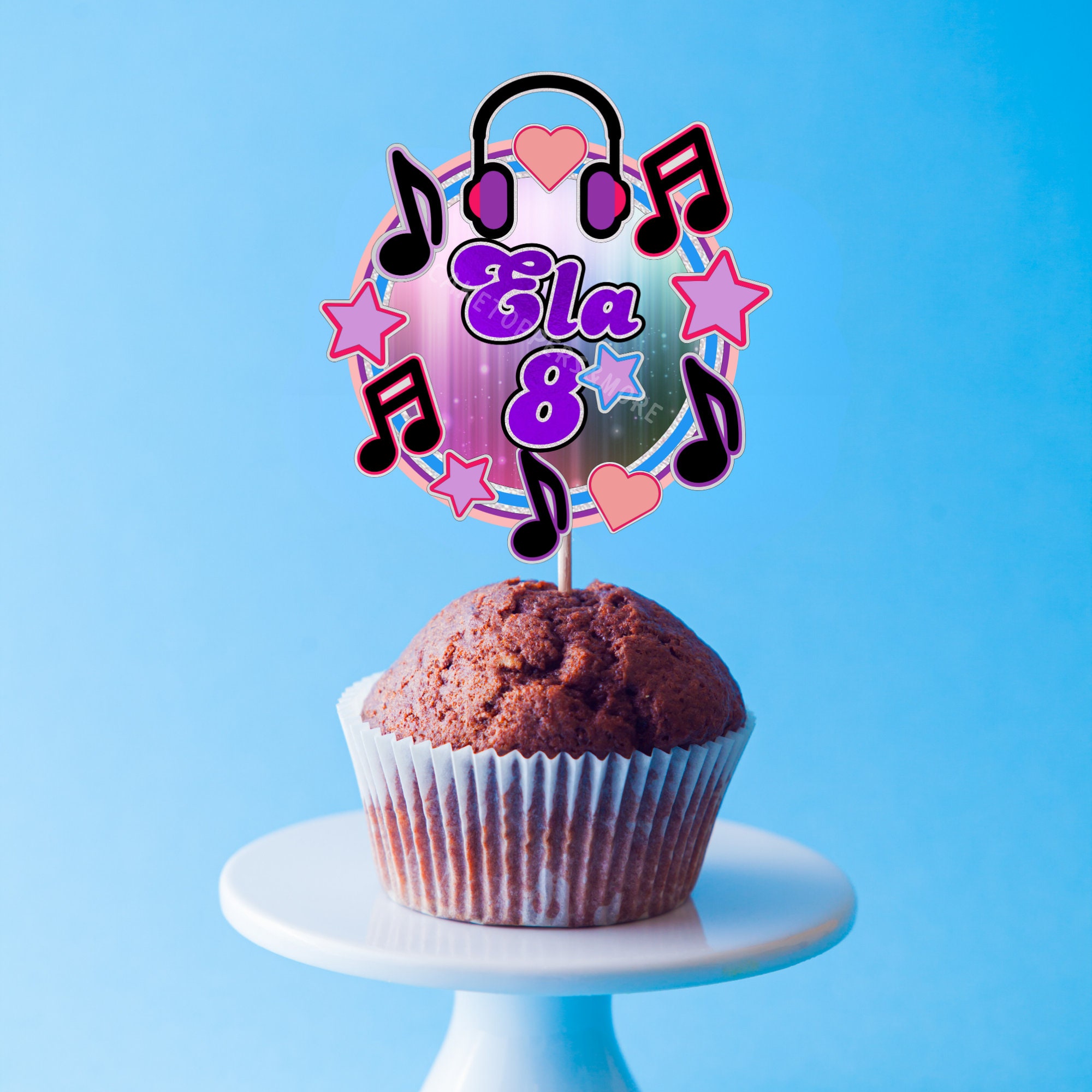DIGITAL DANCE MUSIC Themed Cake Topper Pop Star Themed Digital ...