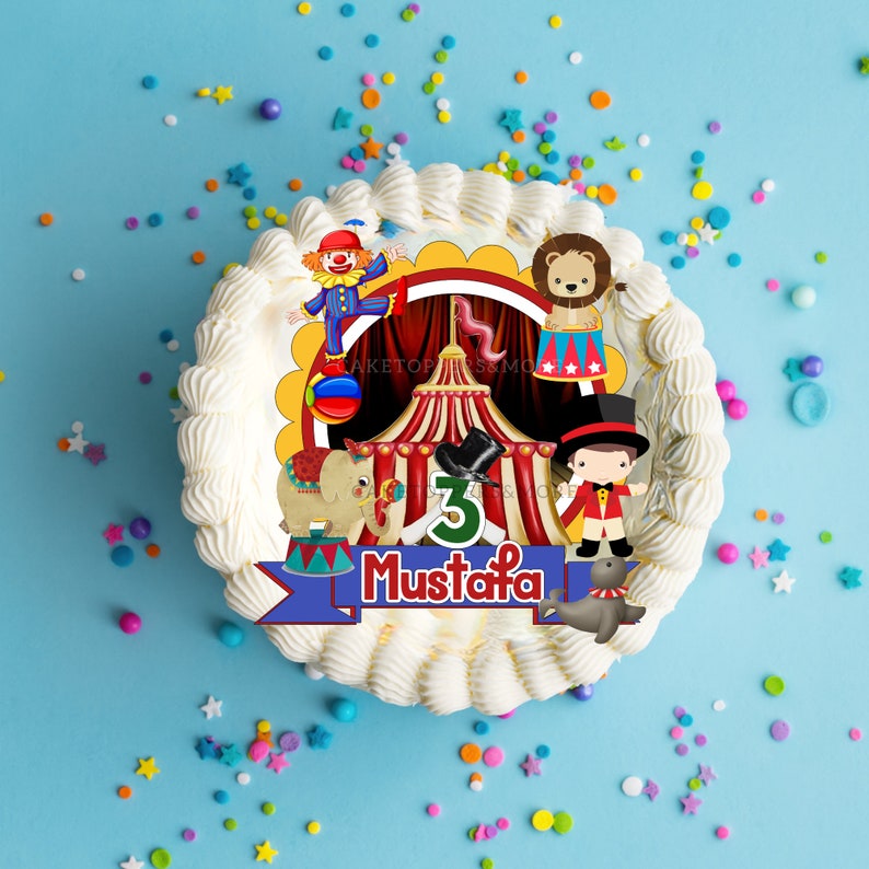 CIRCUS DIGITAL THEMED Cake Topper - Digital Circus Printable Png File ...