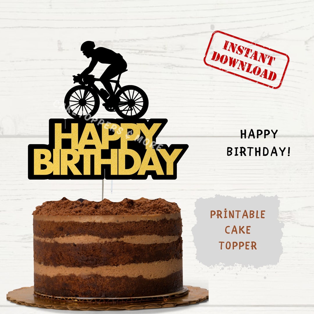 DIGITAL BICYCLE THEMED Cake Topper - Bicycle Themed Digital Printable ...