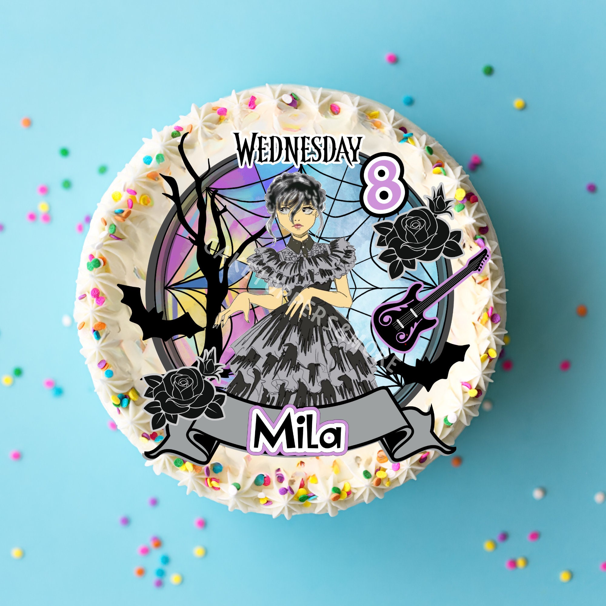 DIGITAL WEDNESDAY THEMED Cake Topper Wednesday Themed Digital Printable ...