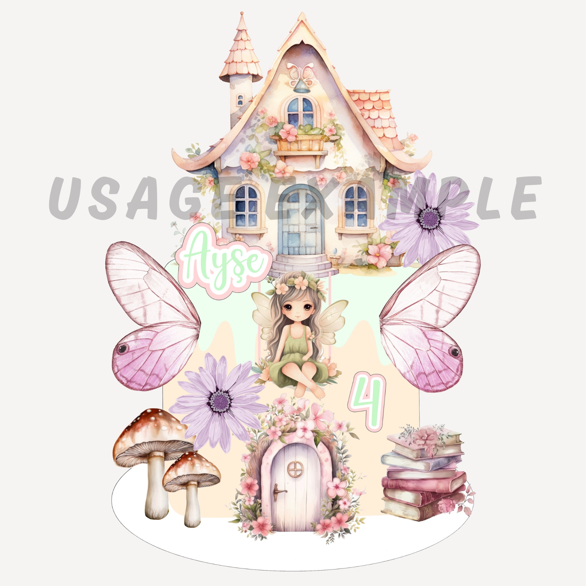 DIGITAL FAIRY MAGIC Themed Cake Topper - Fairy Magic Digital Printable ...