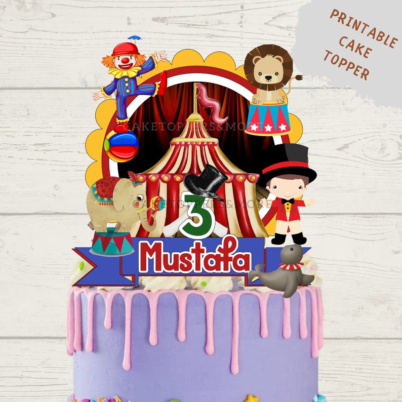 CIRCUS DIGITAL THEMED Cake Topper - Digital Circus Printable Png File ...