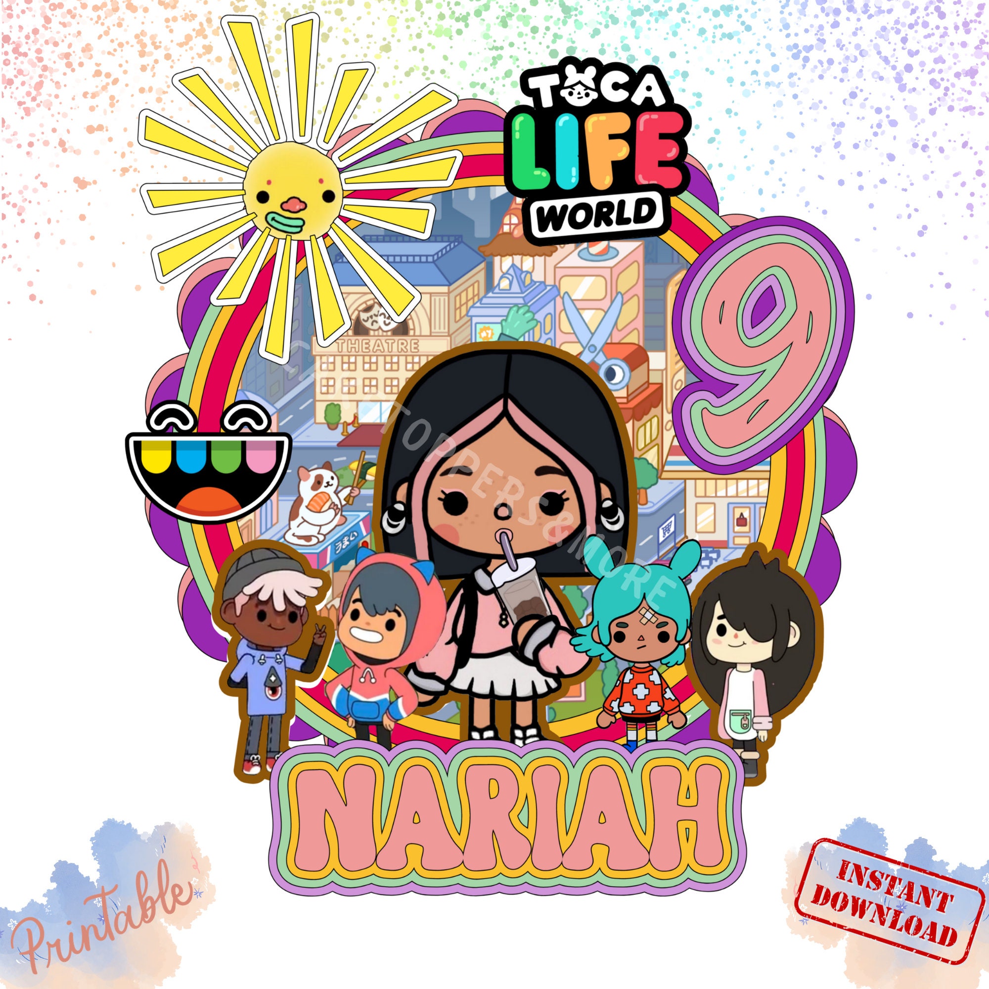 DIGITAL TOCA BOCA Cake Topper Toca Boca Characters Themed Digital ...
