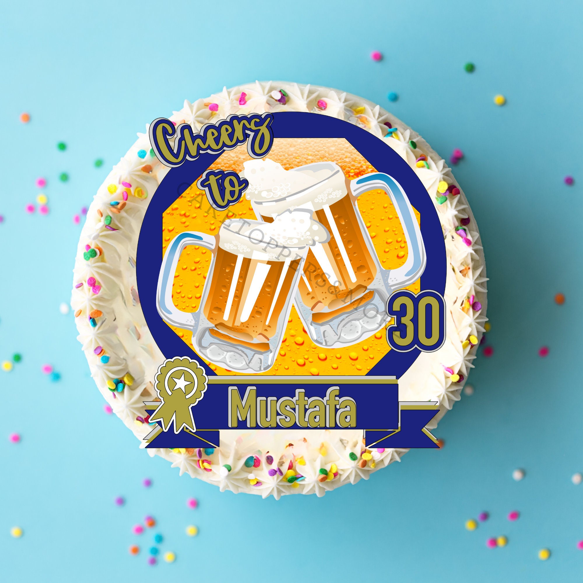BEER CHEERS DIGITAL Cake Topper - Beer Themed Digital Printable Png ...