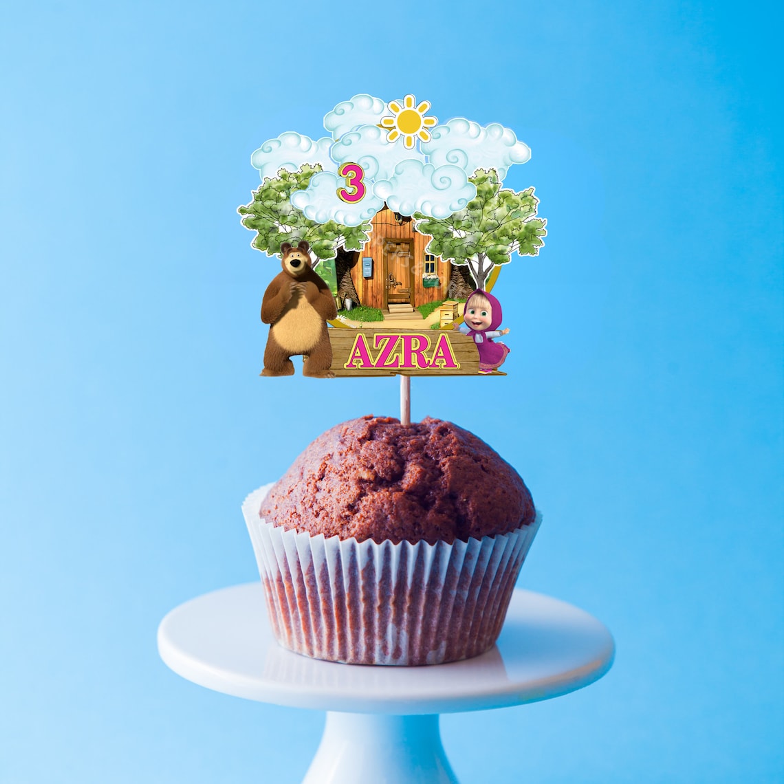 DIGITAL MASHA and the BEAR Cake Topper Masha and the Bear Themed ...