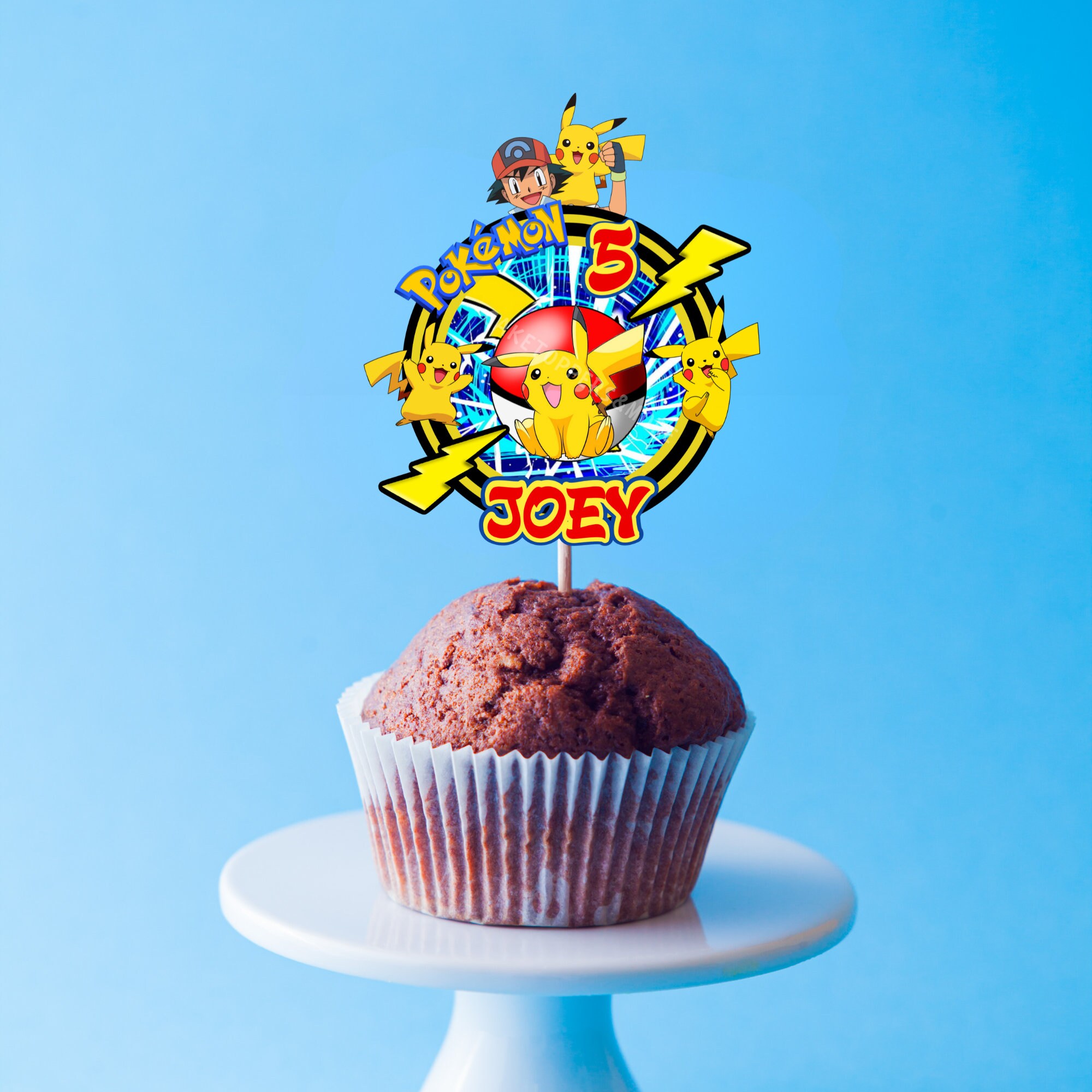 DIGITAL PIKACHU POKEMON Cake Topper Pikachu Pokemon Themed - Etsy