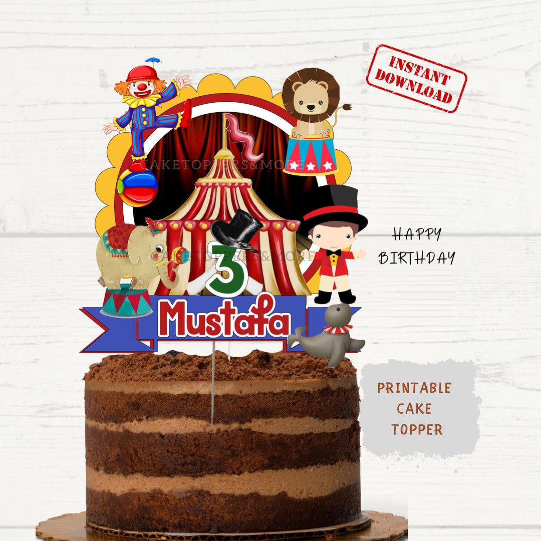 CIRCUS DIGITAL THEMED Cake Topper - Digital Circus Printable Png File ...