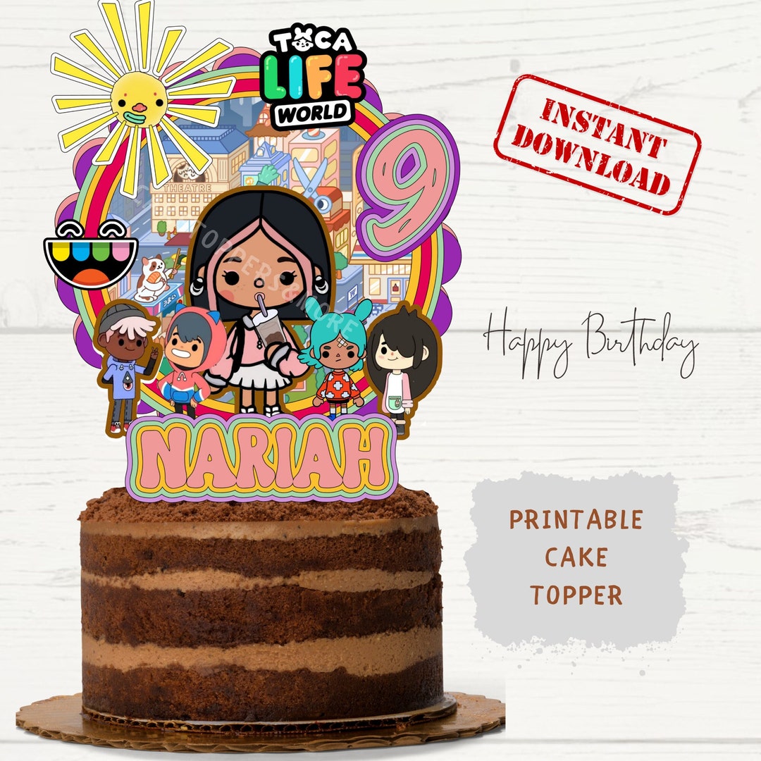 DIGITAL TOCA BOCA Cake Topper Toca Boca Characters Themed Digital ...