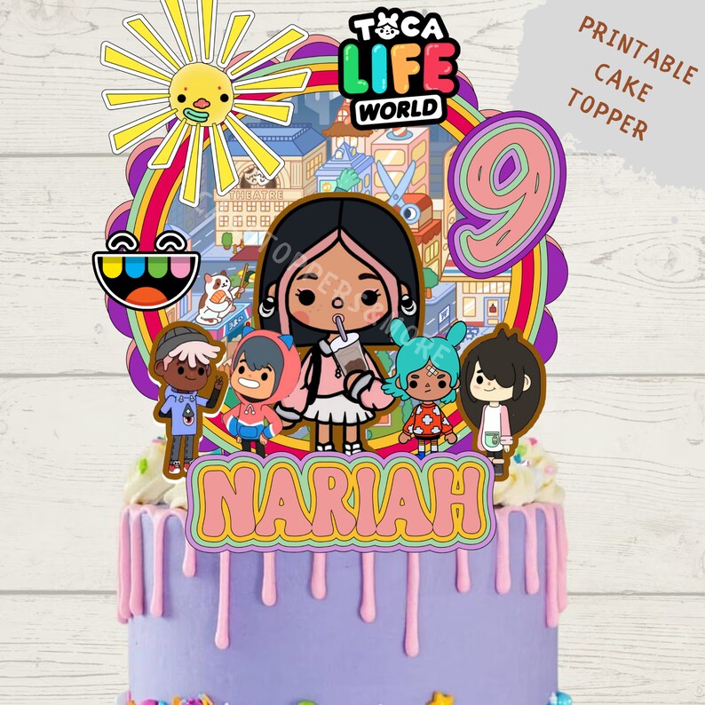 DIGITAL TOCA BOCA Cake Topper Toca Boca Characters Themed Digital ...