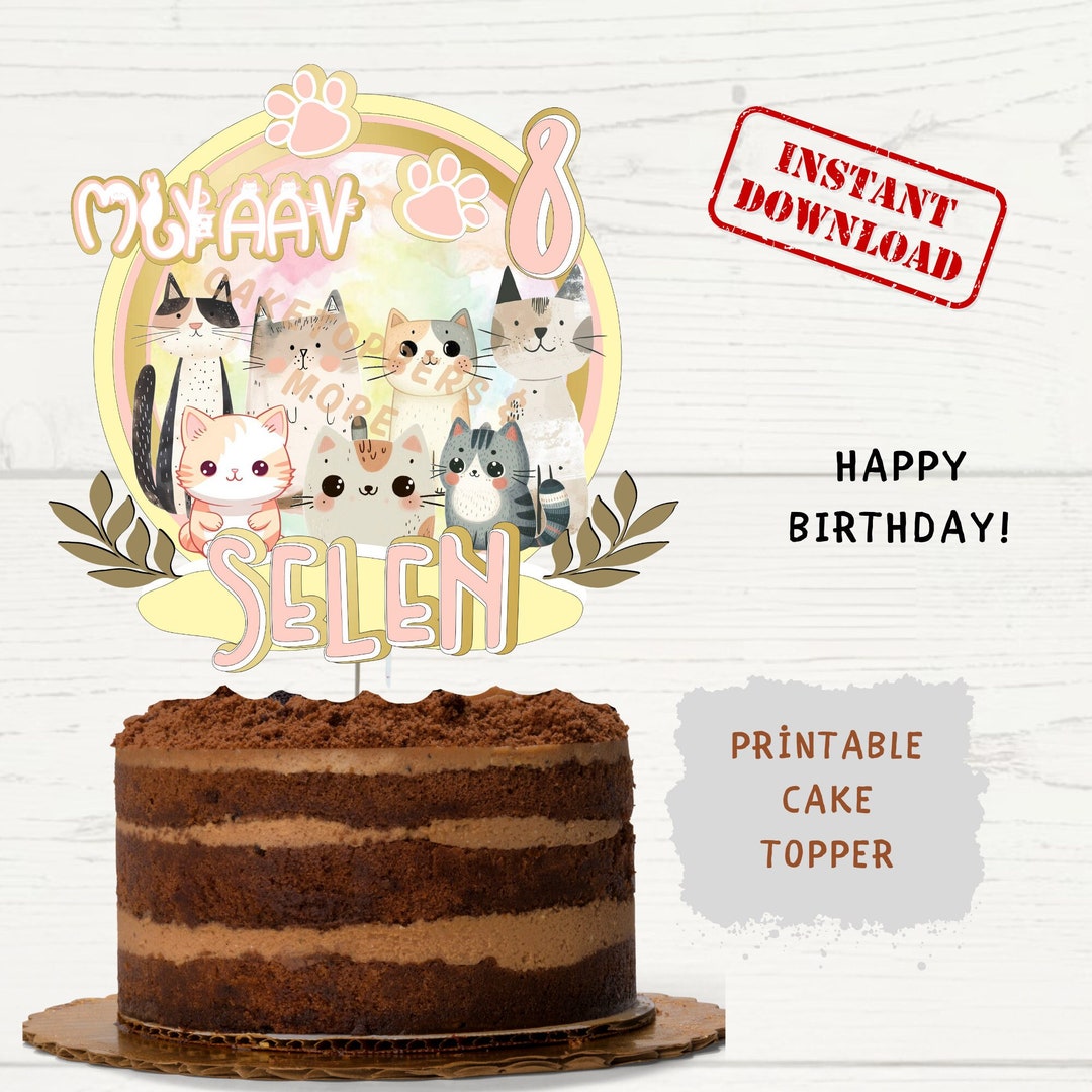 DIGITAL CATS THEMED Cake Topper - Cats Themed Digital Printable Png ...