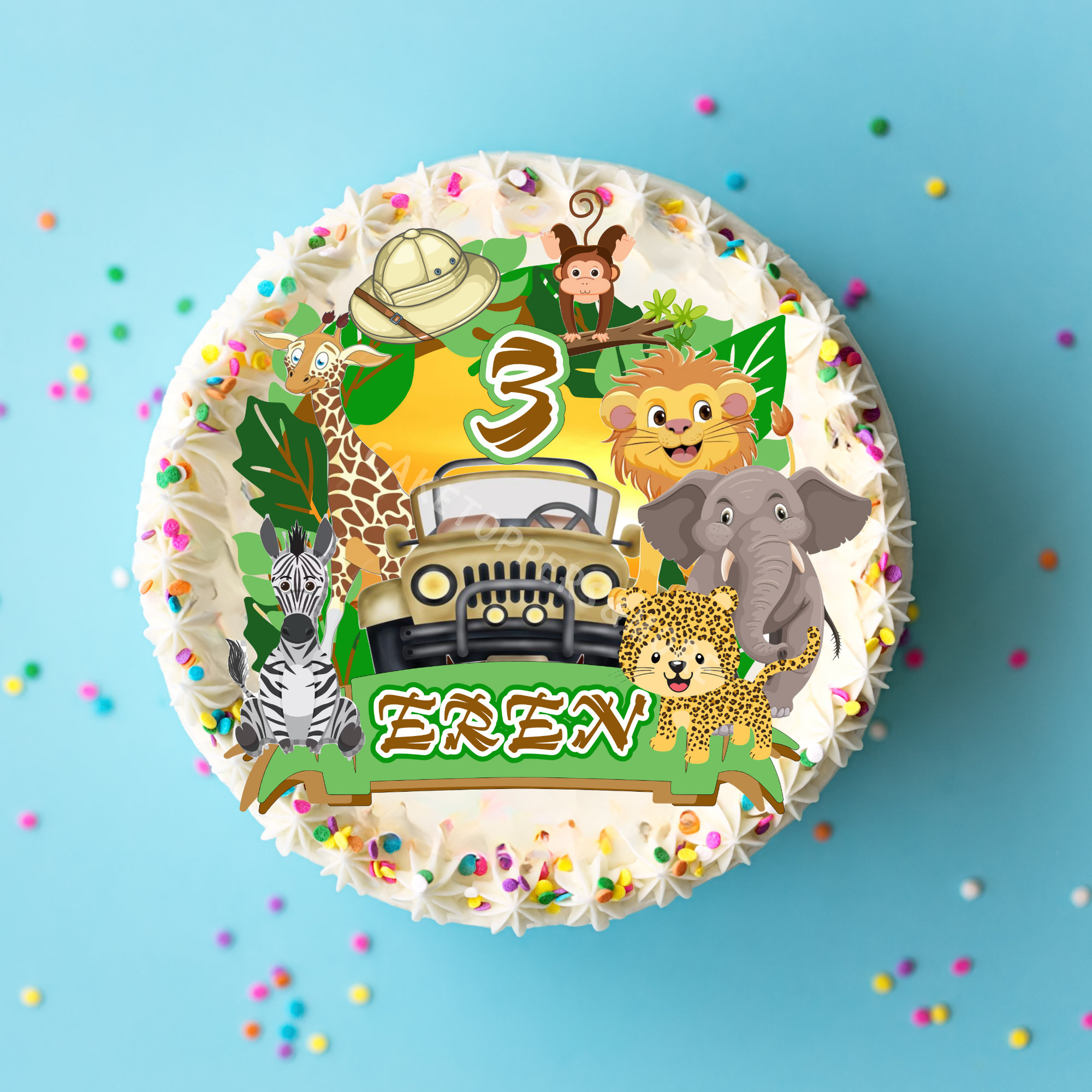 DIGITAL SAFARI THEMED Cake Topper Safari Themed Digital - Etsy