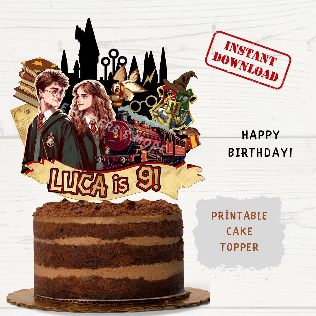 Wizard Birthday Cake Topper: Personalized Magic School Theme (digital ...