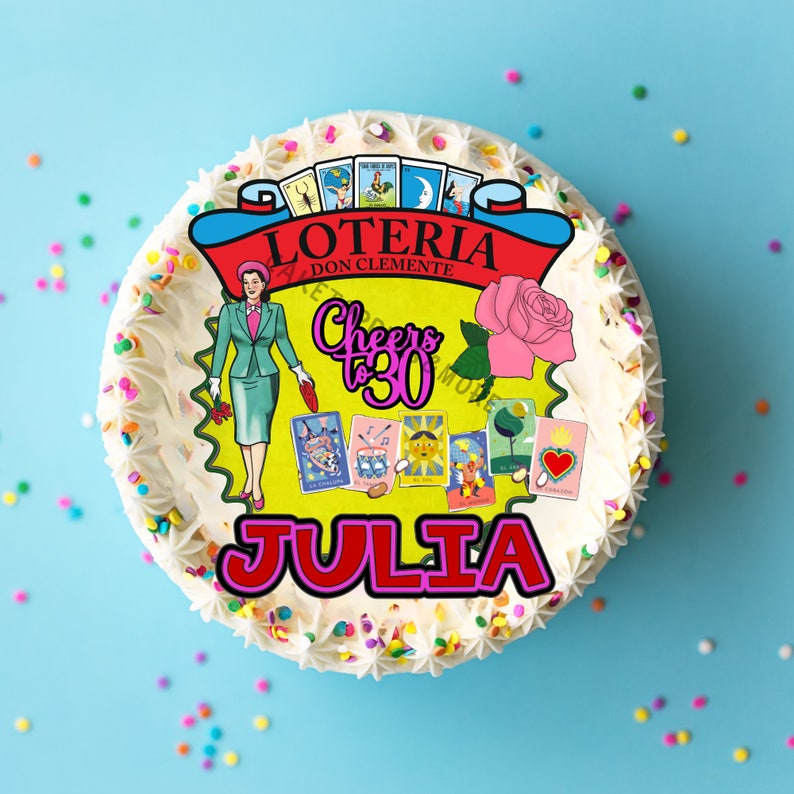 DIGITAL LOTERIA THEMED Cake Topper Loteria Themed Digital Printable Png ...