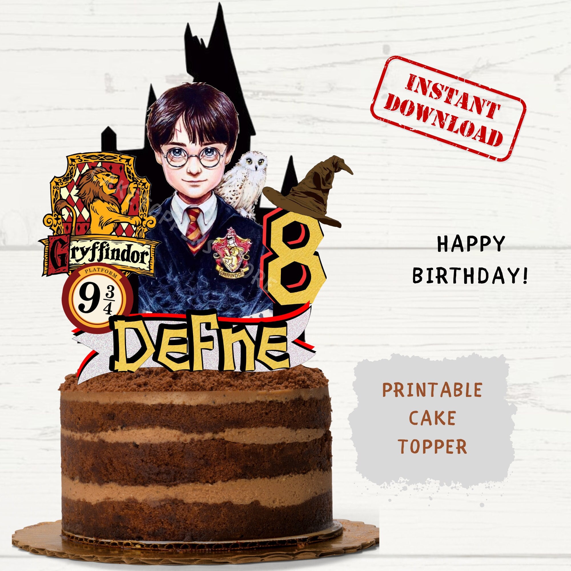 DIGITAL WIZARD THEMED Cake Topper Wizard Magic Themed Digital Printable ...