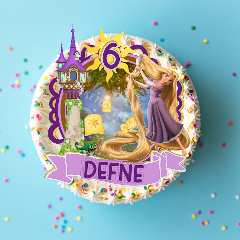 DIGITAL RAPUNZEL Cake Topper Tale Character Rapunzel Themed Digital ...