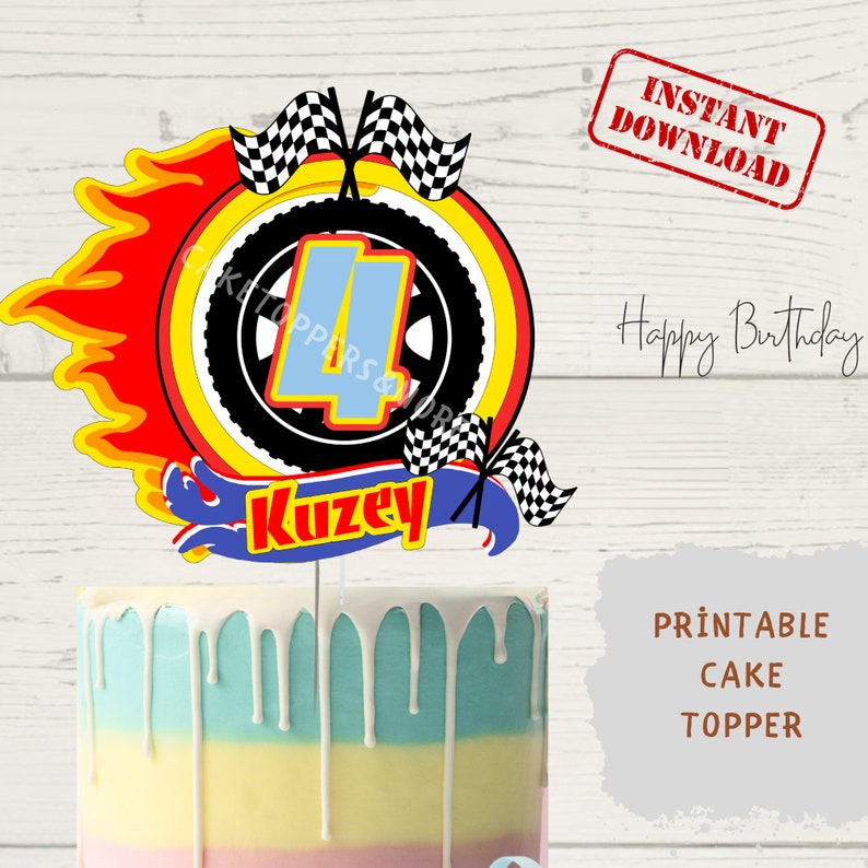 DIGITAL HOT WHEEL Themed Cake Topper Hot Wheel Themed Digital Printable ...