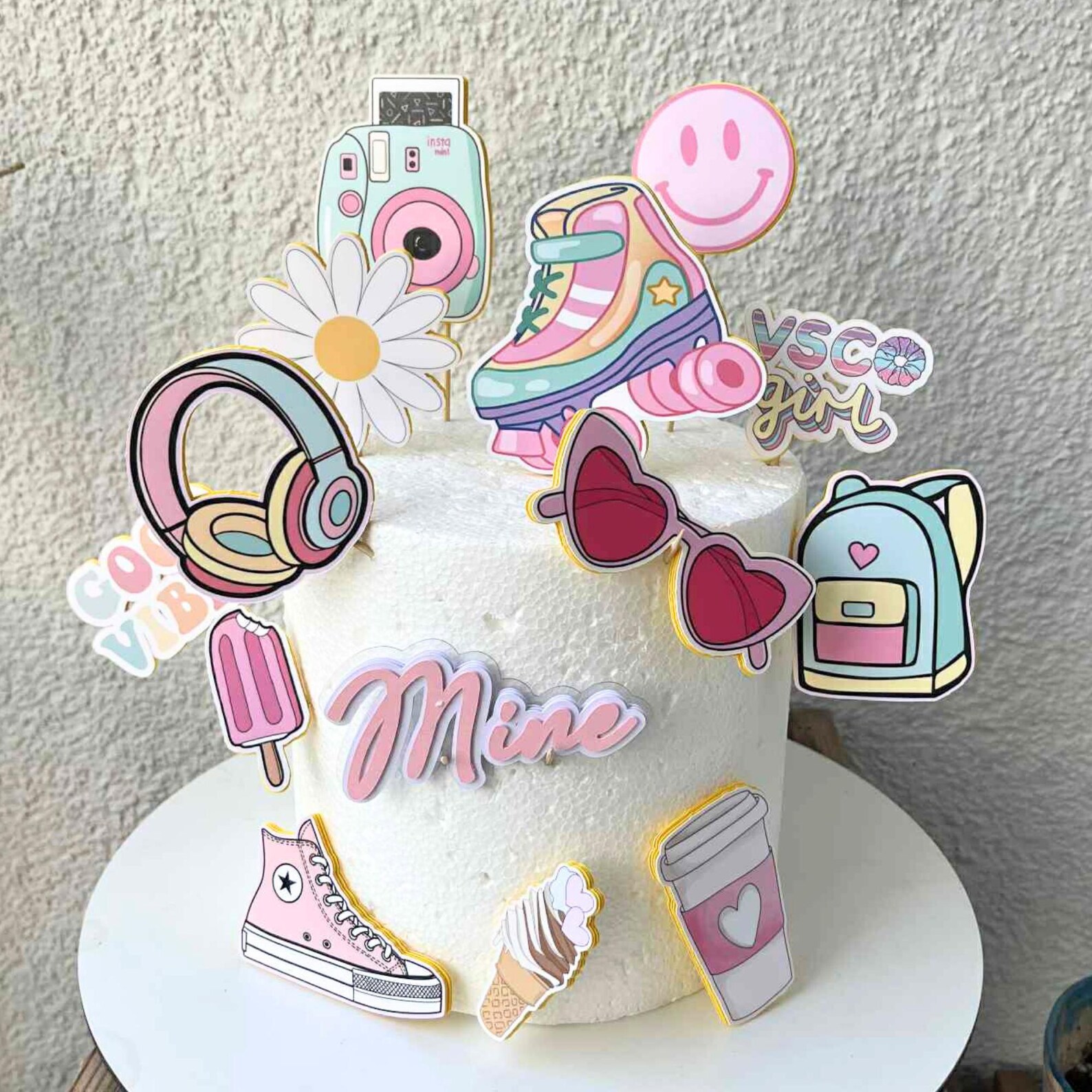 Custom Good Vibes Cake Topper: Digital PNG File (printable, Teenage ...