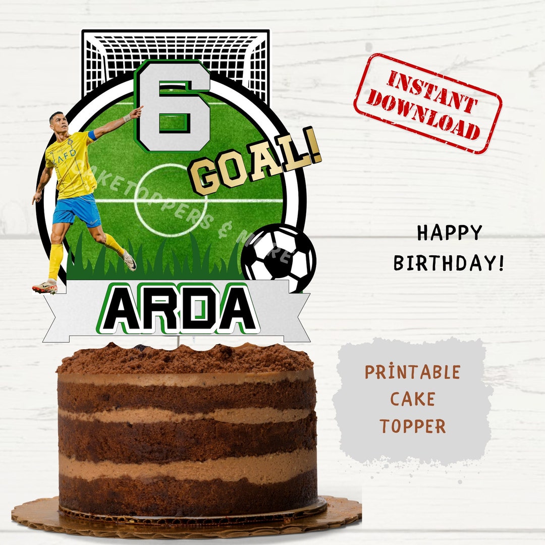 DIGITAL FOOTBALL PLAYER Themed Cake Topper - Football Themed Digital ...