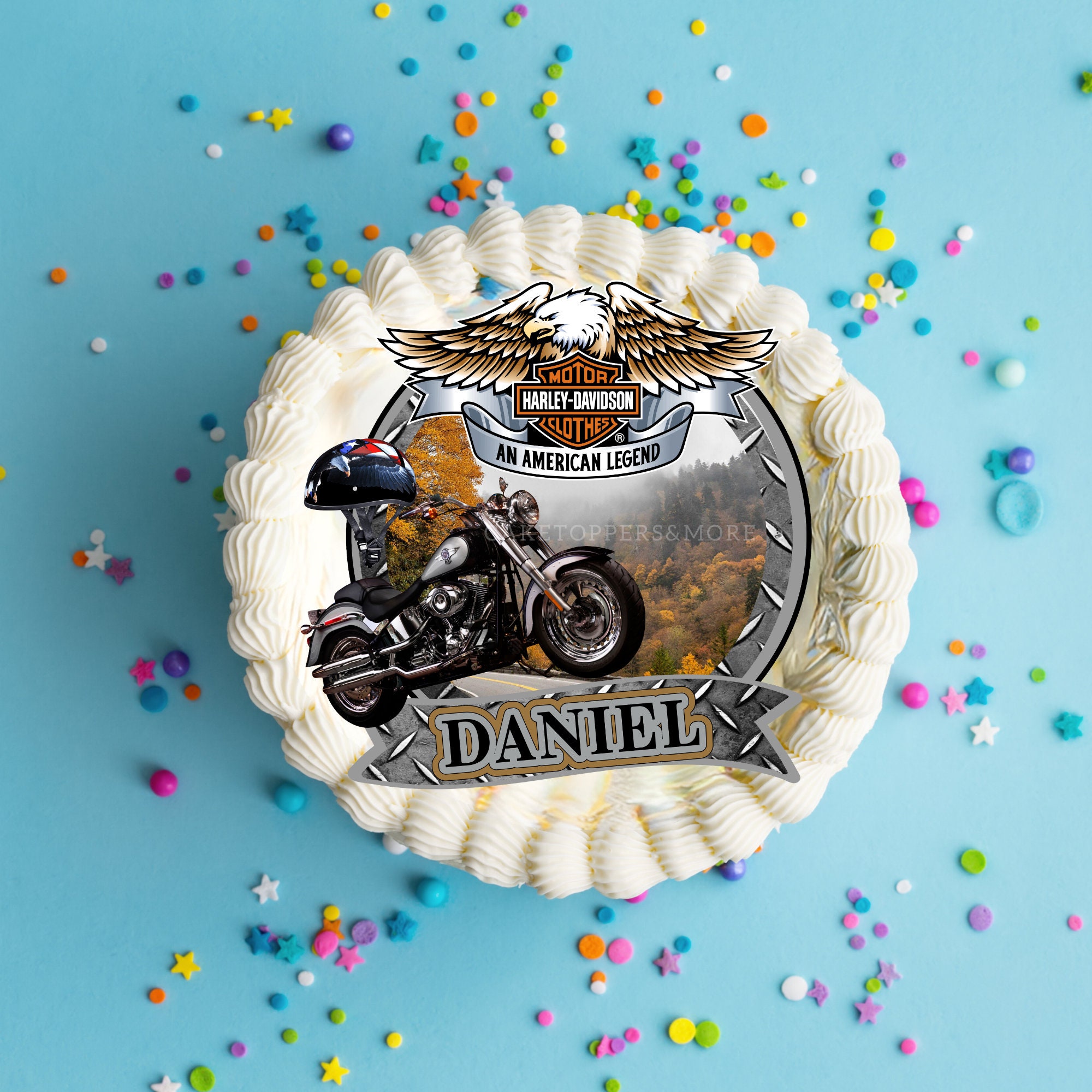 DIGITAL MOTORCYCLE THEMED Cake Topper Motorcycle Themed Digital ...