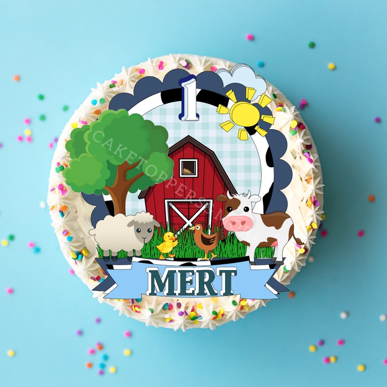 FARM ANIMALS DIGITAL Cake Topper Farm Themed Digital Printable Png File ...