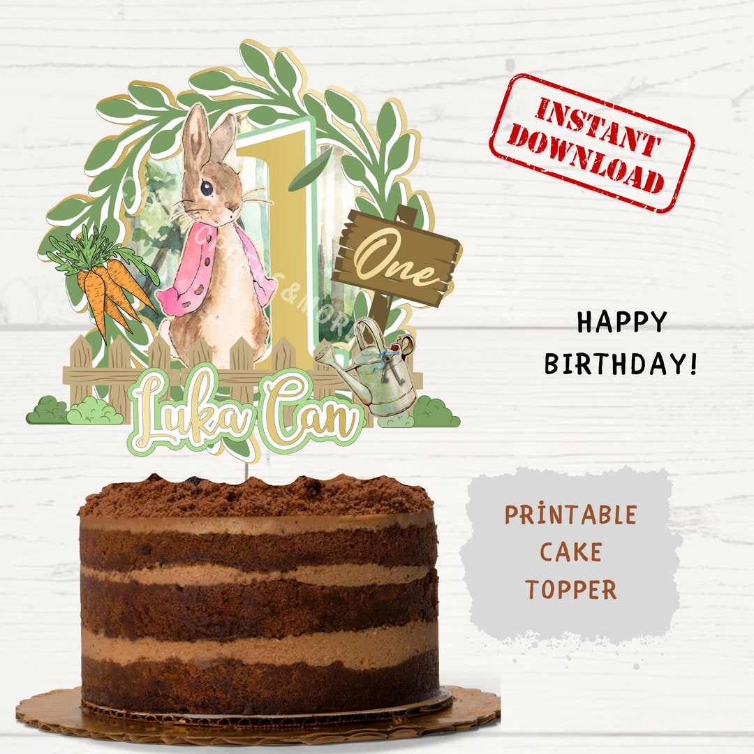 DIGITAL PETER RABBIT Themed Cake Topper - Peter Rabbit Themed Digital ...
