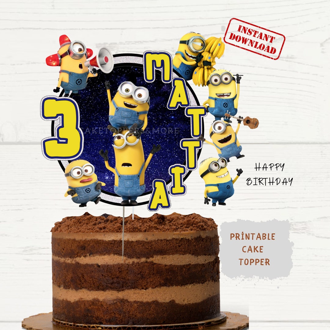 DIGITAL MINIONS Cake Topper Minions Themed Digital Printable Png File ...