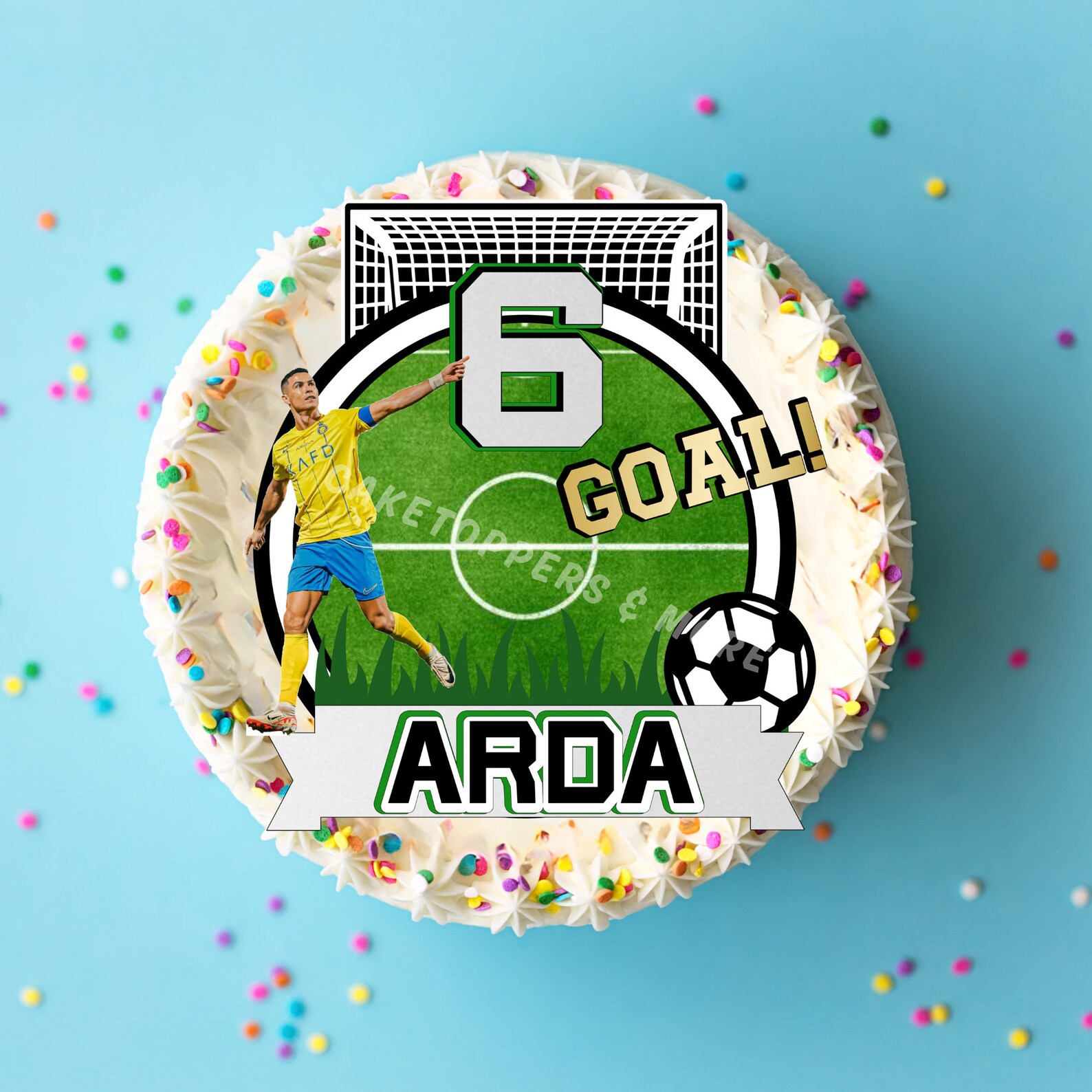 DIGITAL FOOTBALL PLAYER Themed Cake Topper - Football Themed Digital ...