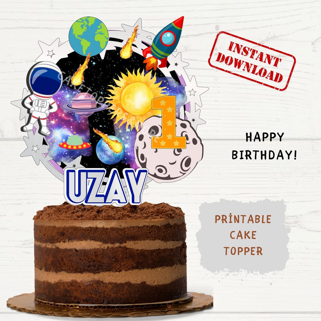 DIGITAL SPACE THEMED Cake Topper - Space Themed Digital Printable Png ...