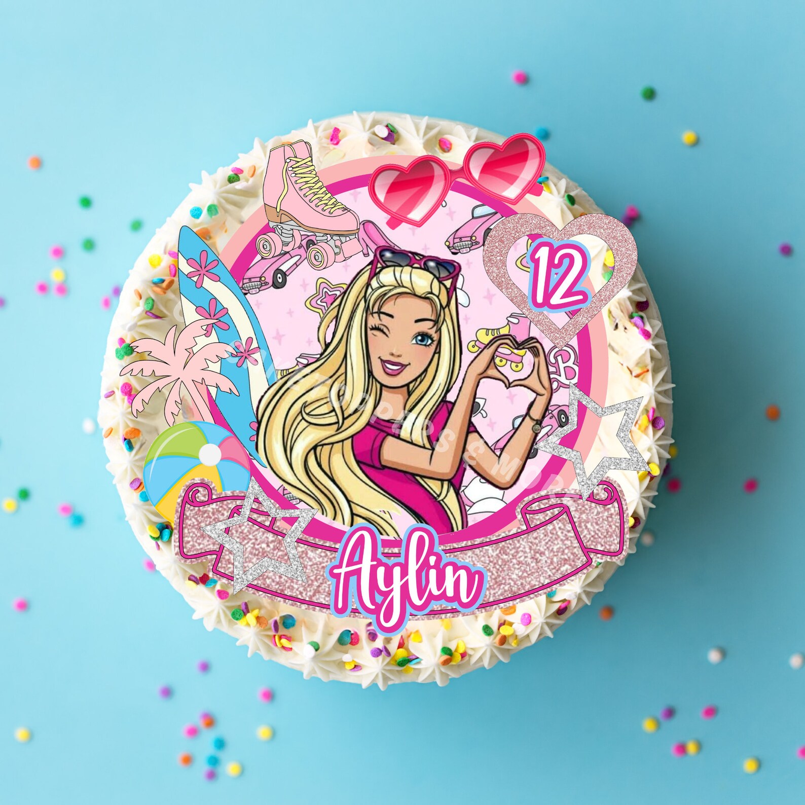 DIGITAL FASHION GIRL Themed Cake Topper Fashion Girl Themed Digital ...