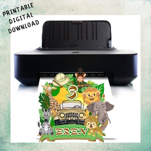 DIGITAL SAFARI THEMED Cake Topper - Safari Themed Digital Printable Png ...