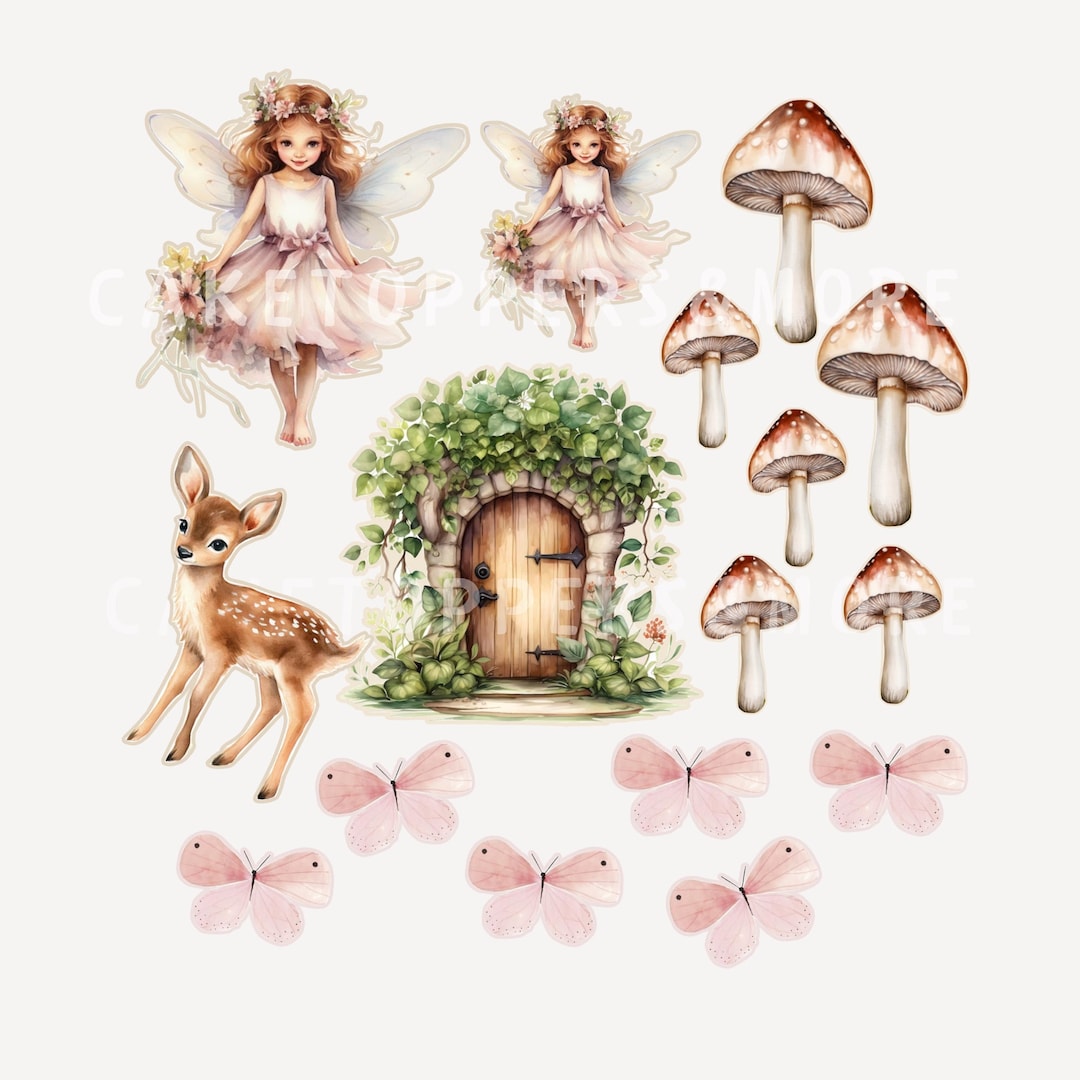 DIGITAL FAIRY THEMED Cake Topper - Fairy Girl Themed Digital Printable ...