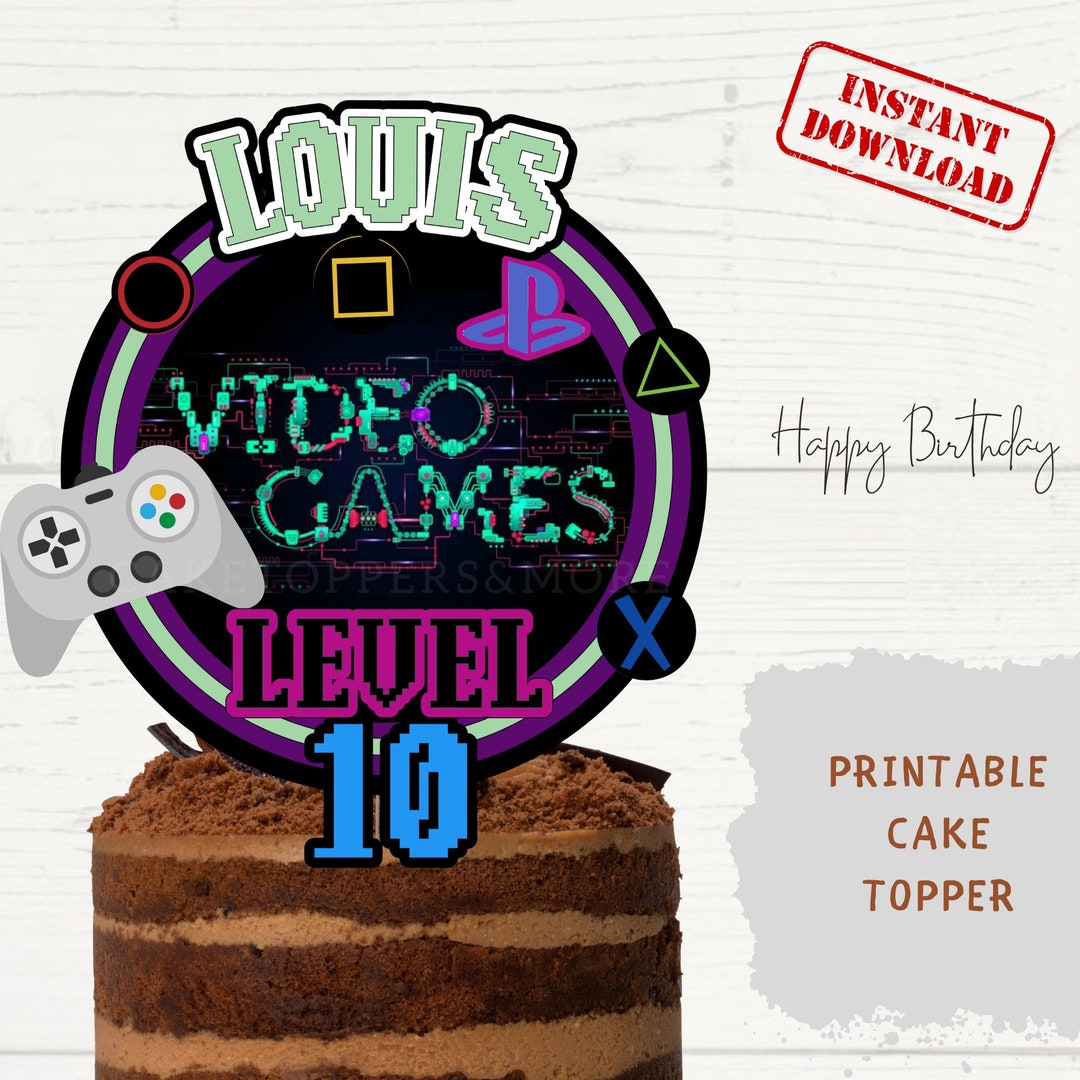 DIGITAL VIDEO GAME Cake Topper - Video Console Game Themed Digital ...