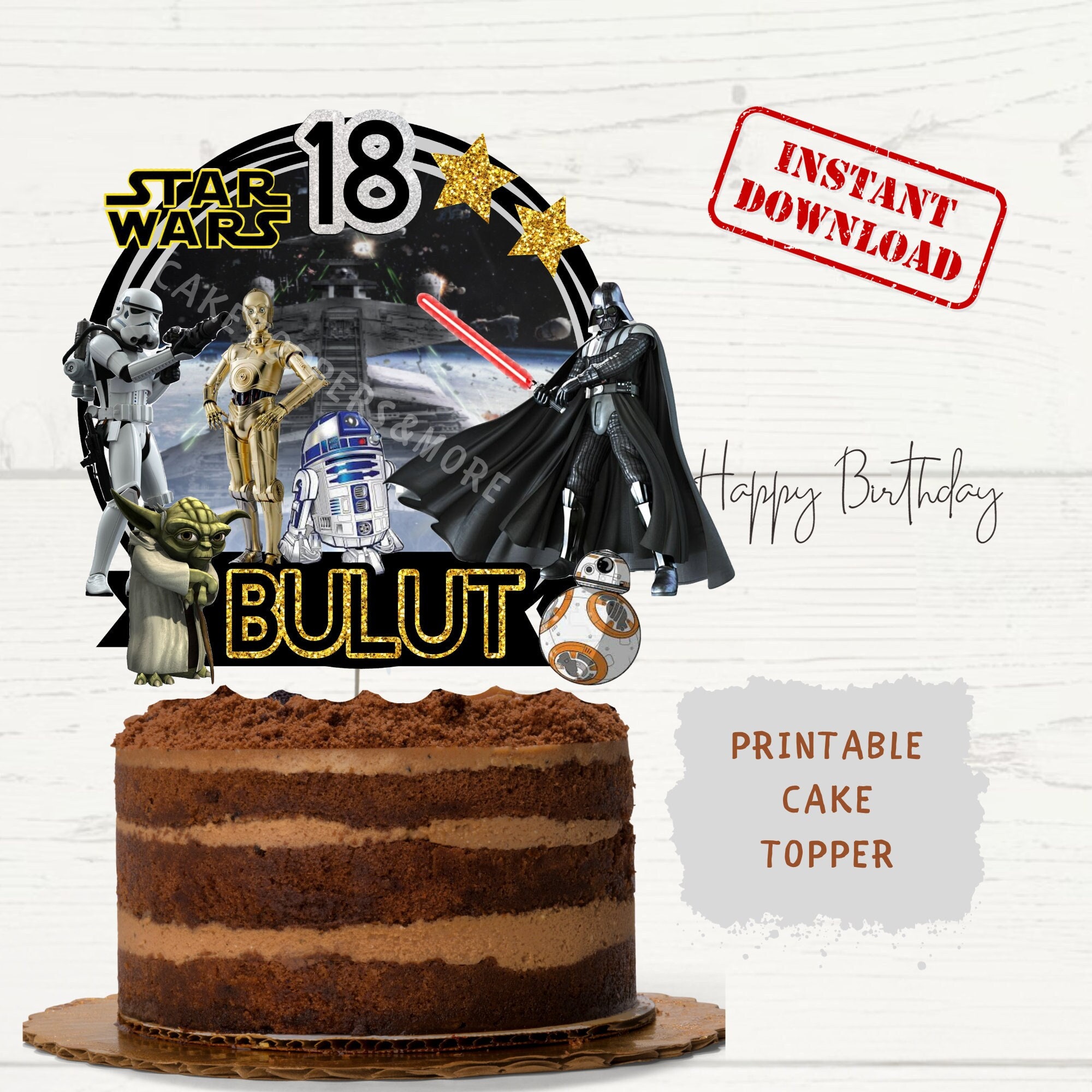 DIGITAL STAR WARS Themed Cake Topper Star Wars Themed Digital Printable ...