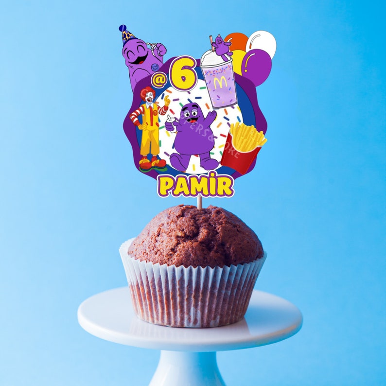 DIGITAL GRIMACE Cake Topper Grimace Themed Digital Printable Png File ...