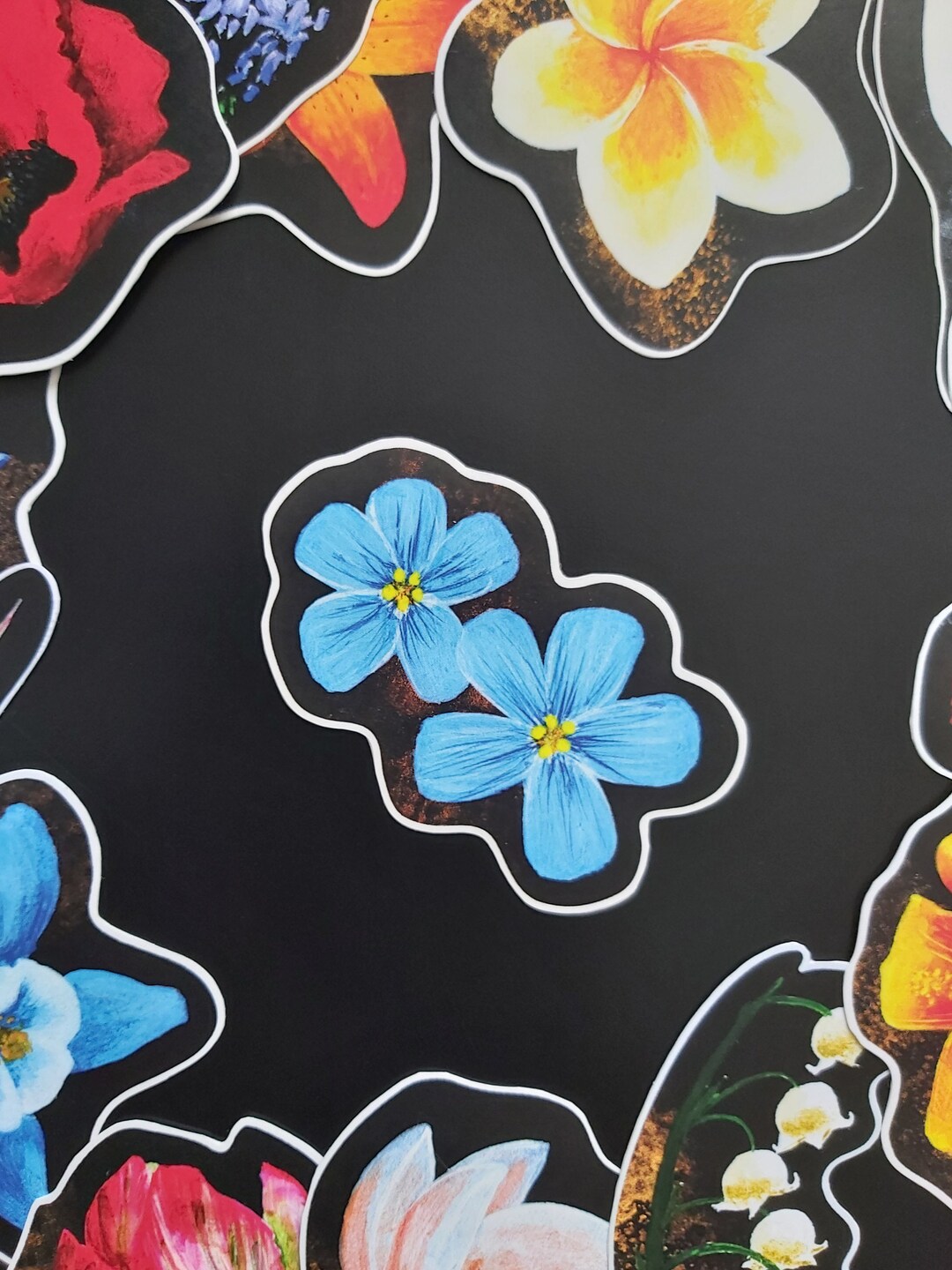 Colorful Flower Sticker, Flax Flower Sticker, Sticker Set - Etsy