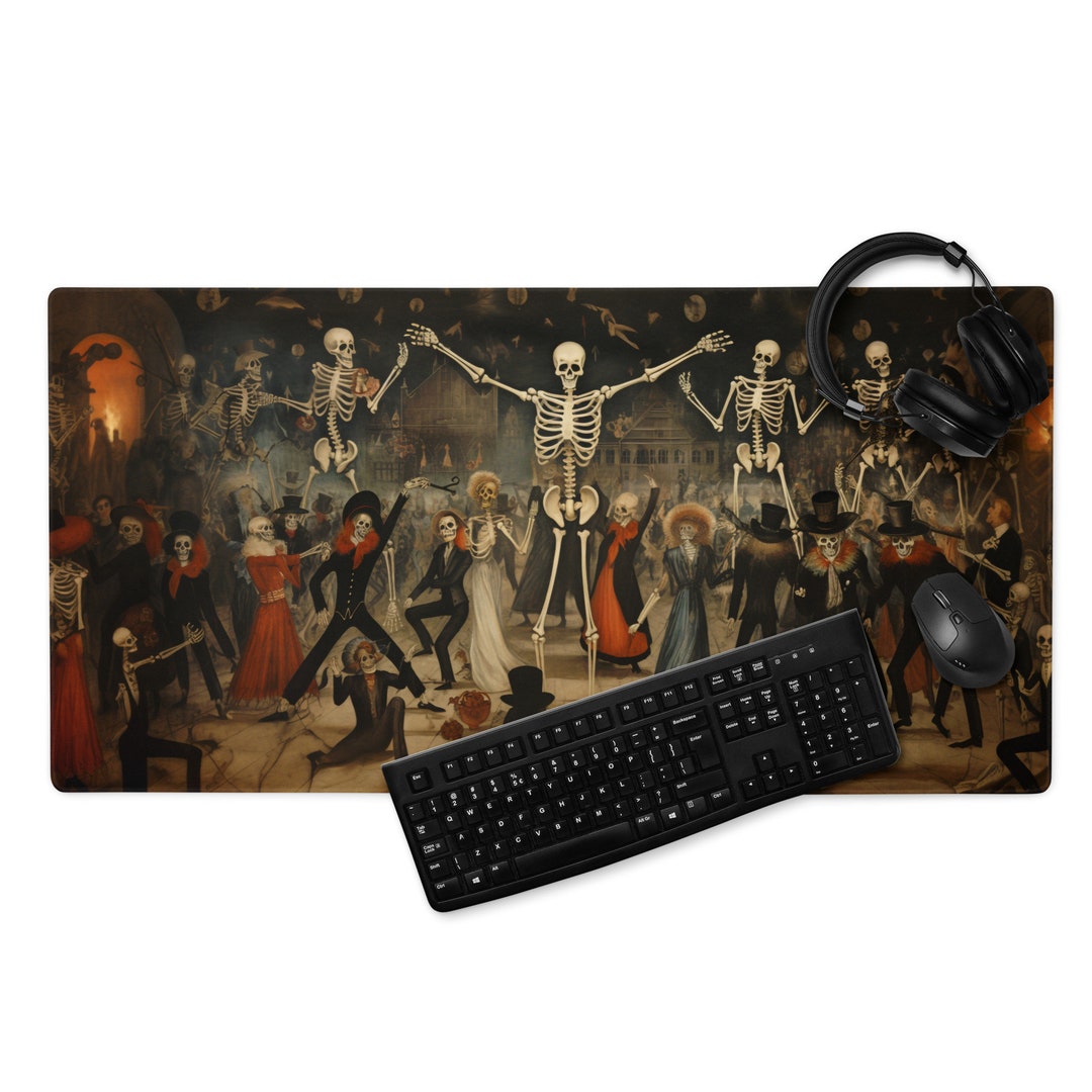 Skeleton Dance Party Gaming Mouse Pad 36x18 Desk Pad - Etsy