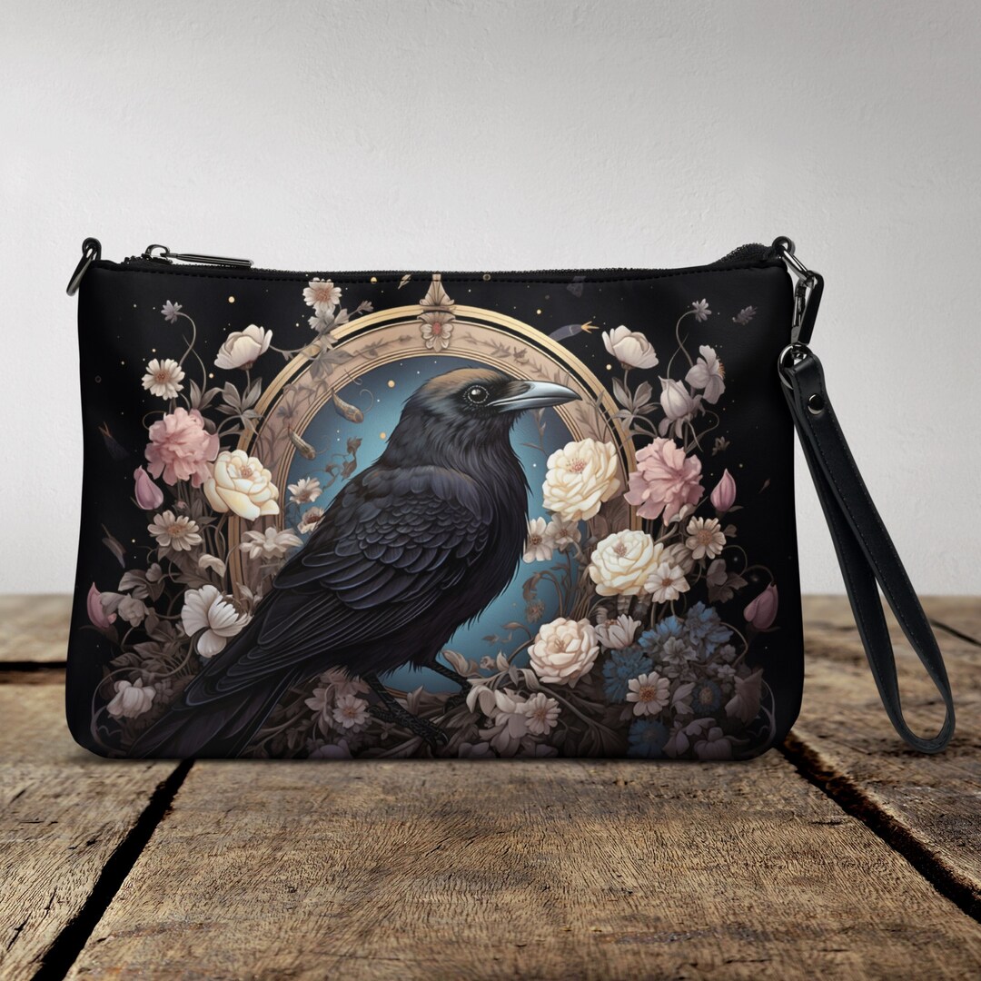 Raven Rose Medallion Crossbody Purse, Witchy for Halloween, Convertible ...