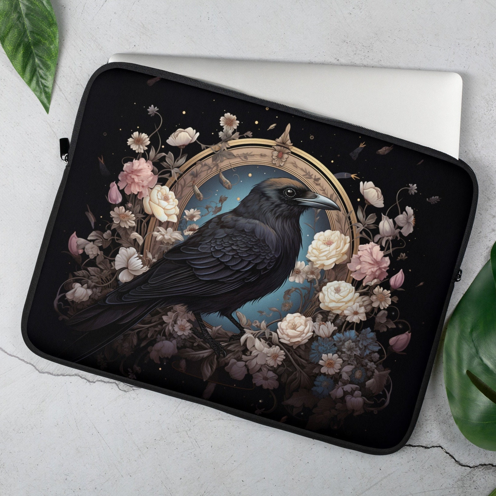 Raven & Roses Medallion Neoprene Laptop Sleeve, 13 Inch, 15 Inch ...