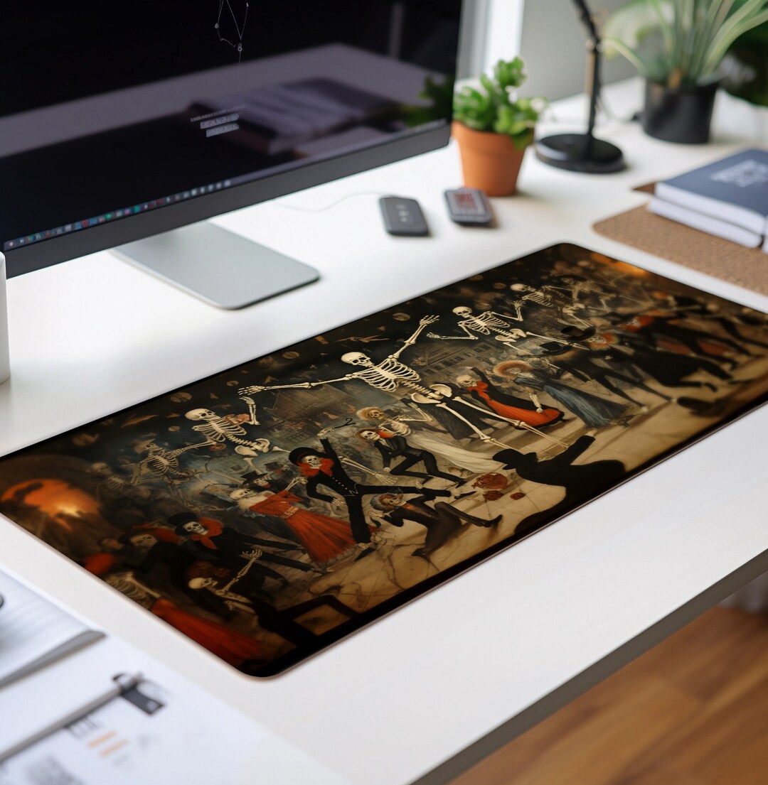 Skeleton Dance Party Gaming Mouse Pad, 36x18 18x16, XL Desk Mat ...